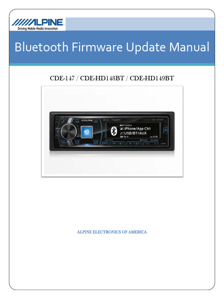 Bluetooth Firmware Update Manual | PDF