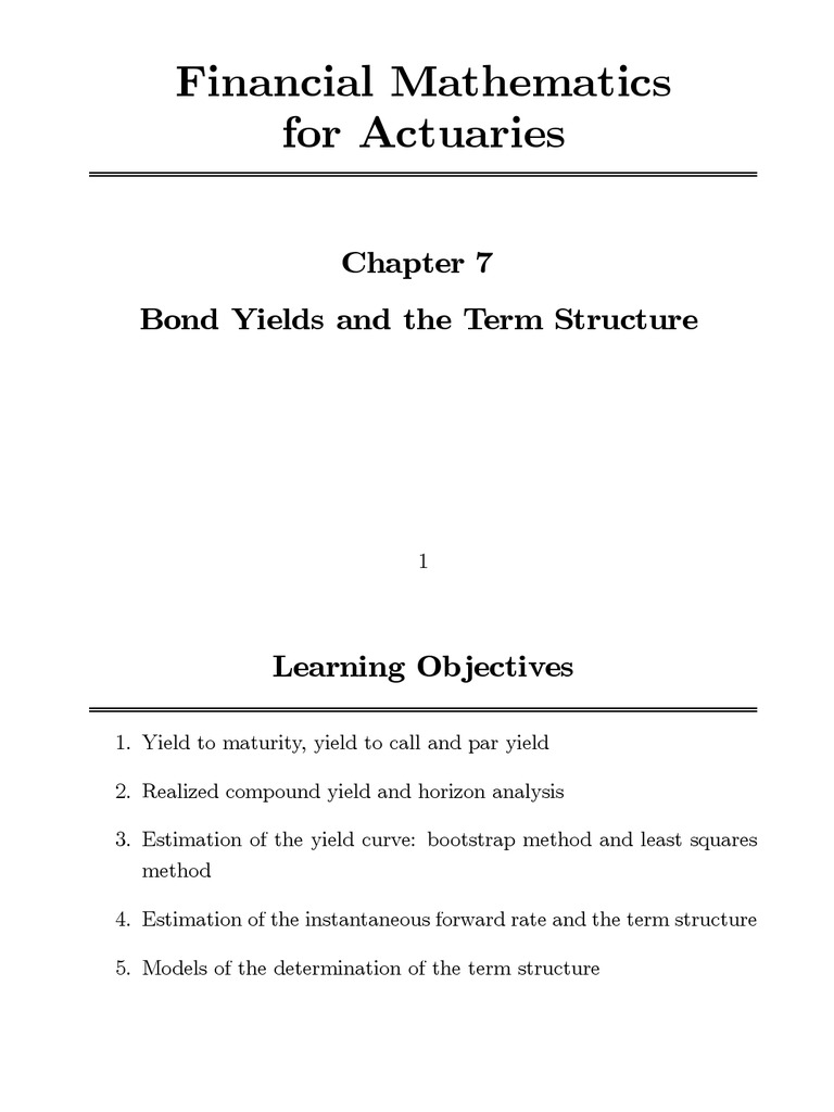 Financial Mathematics For Actuaries: Bond Yields and The Term Structure ...