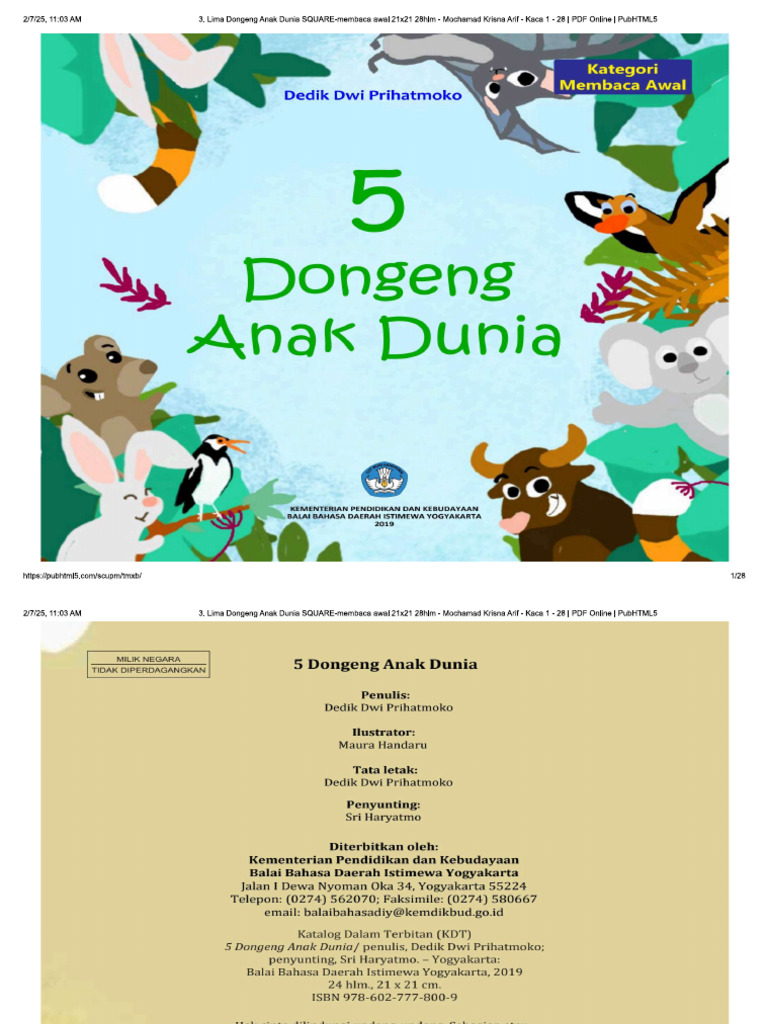 5 Dongeng Anak Dunia | PDF