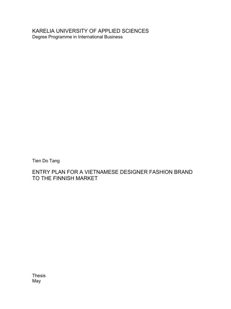 Microsoft Word - TheSIS - FINAL | PDF | Market Segmentation | Fashion