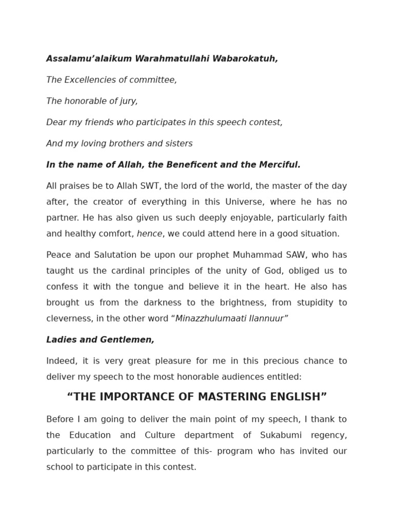 Importance of Mastering English | PDF | English Language | Human ...