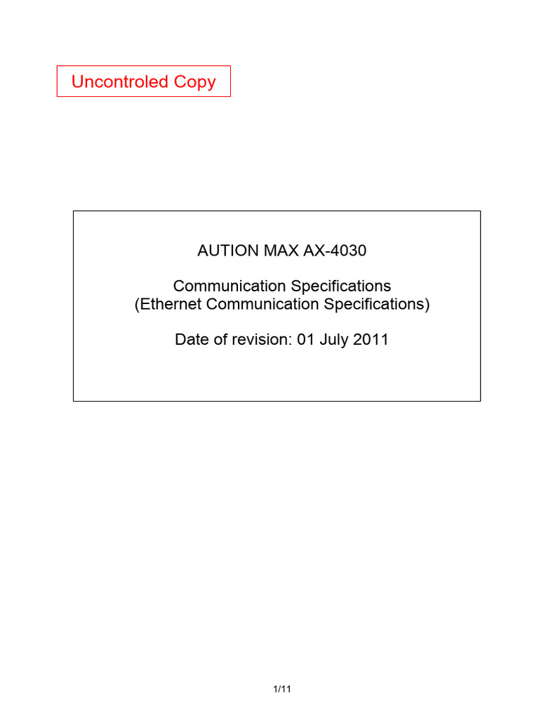 Exhibit Appendix AX-4030-C-48B-028 Ethernet CommunicationSpecifications ...