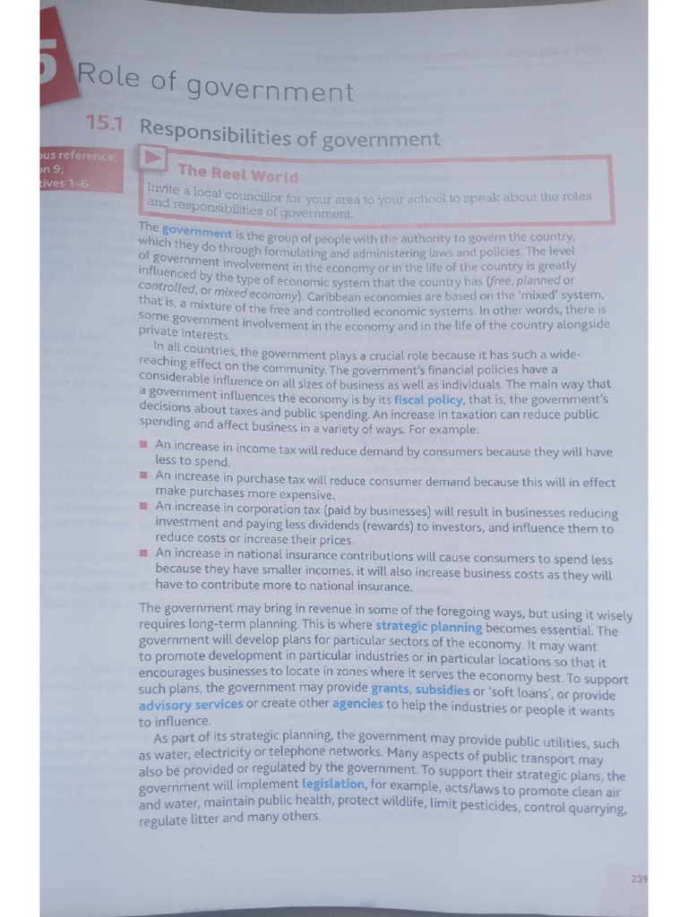 Role of Government | PDF