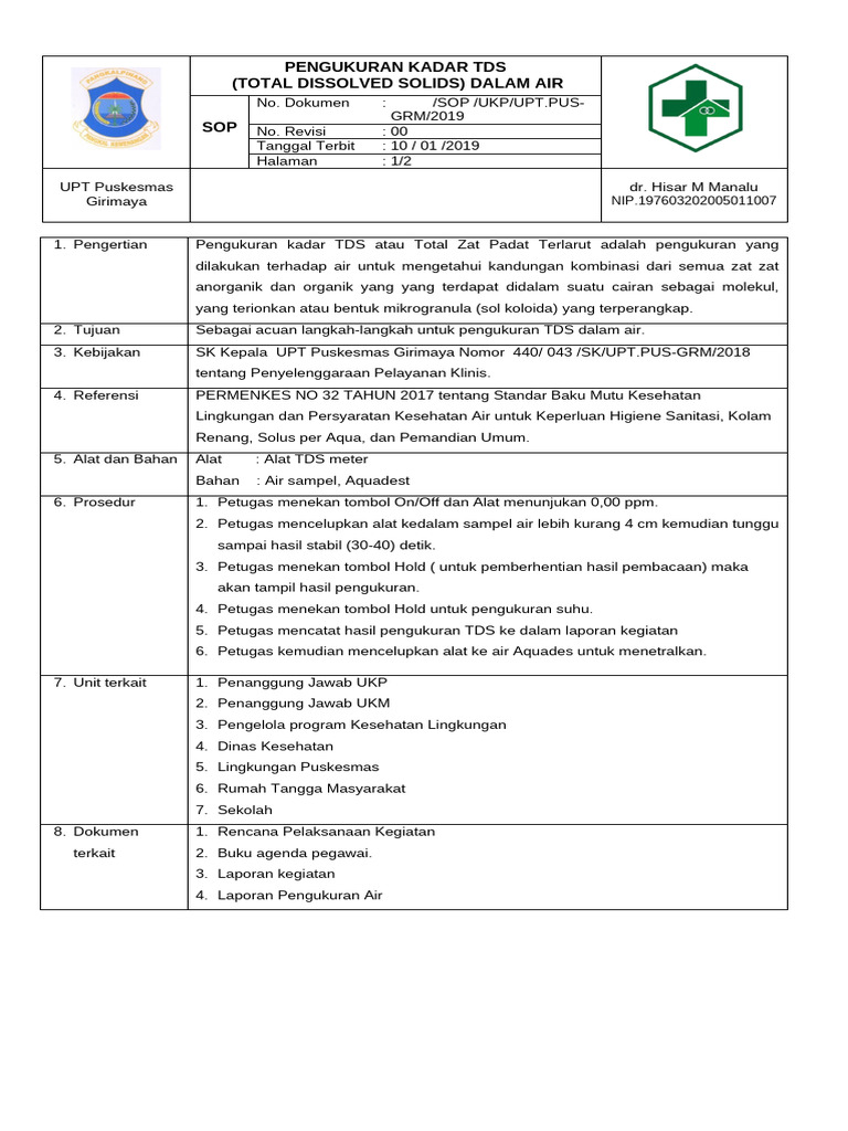 Pengukuran Kadar TDS dalam Air | PDF