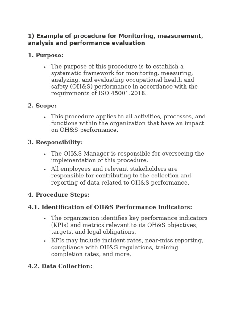 Procedure For Monitoring, Measurement, Analysis and Performance ...