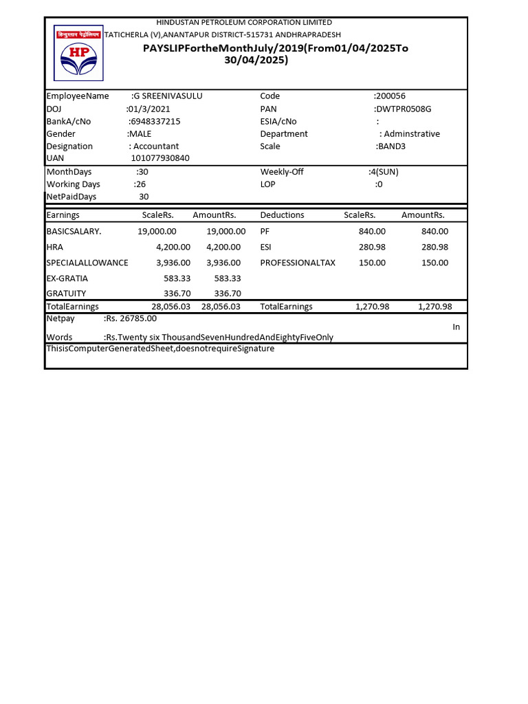 Payslip | PDF