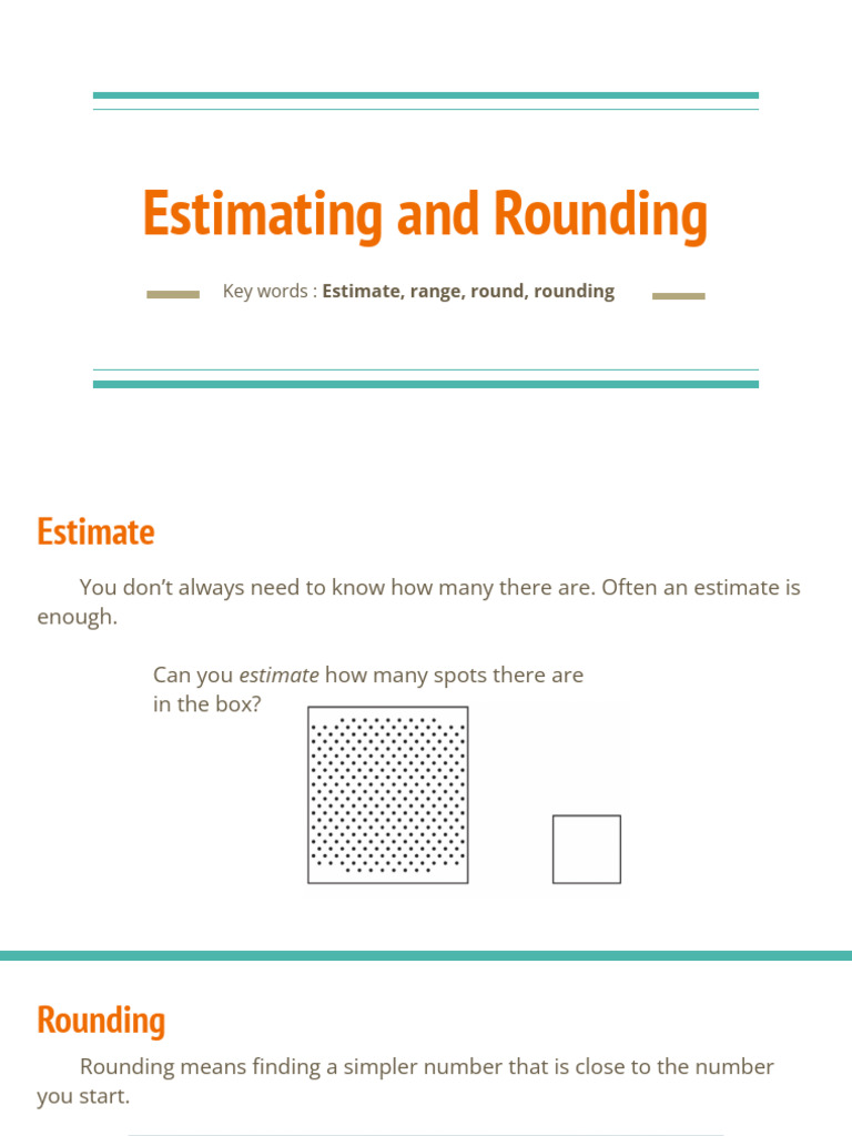 Estimating and Rounding | PDF