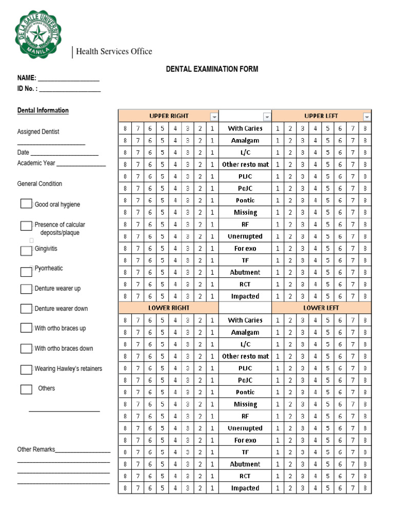 Dental Examination Form 05212024 | PDF