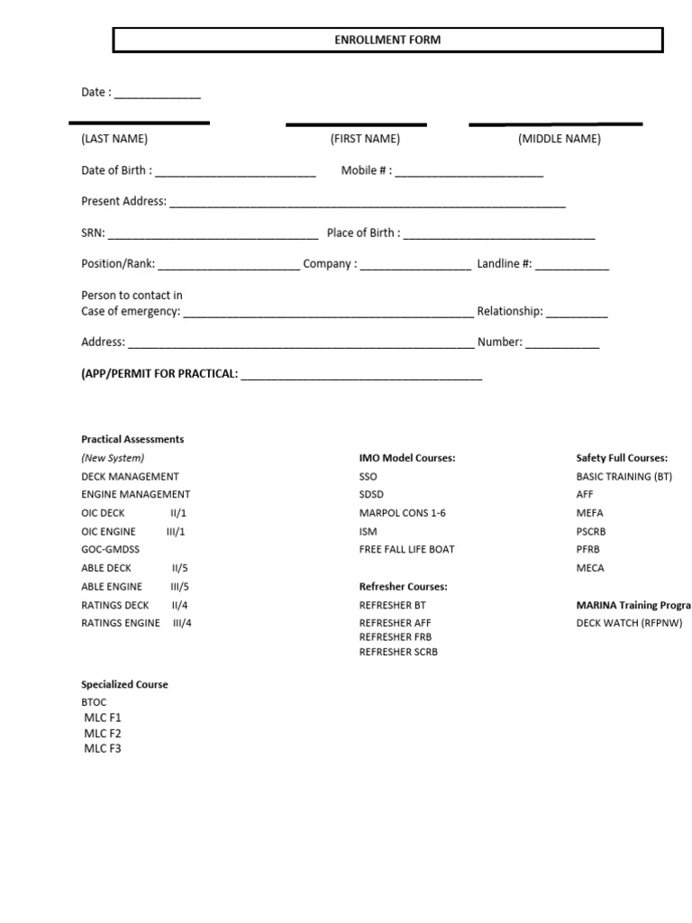 Manual Registration Form | PDF