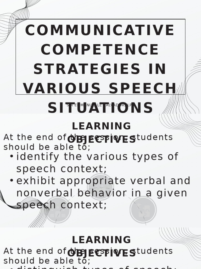 Review Week 5 Oral Comm Communicative Competence Strategies in Various ...