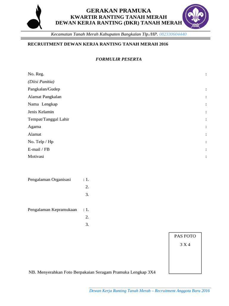 Formulir DKR Baru | PDF