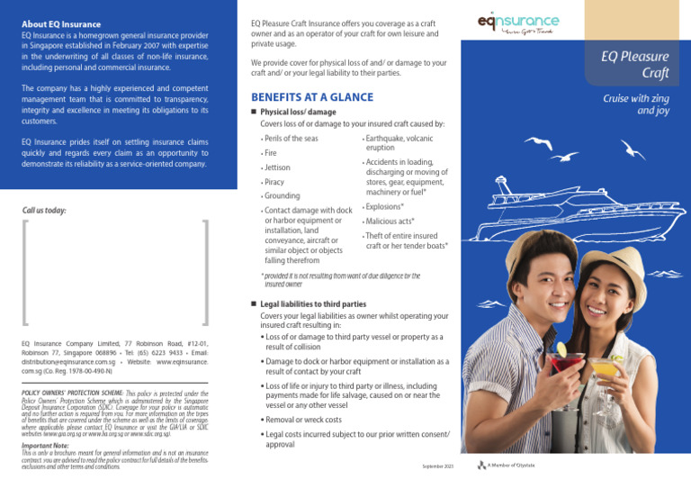 EQ Pleasure Craft Brochure | PDF | Insurance | Business Law