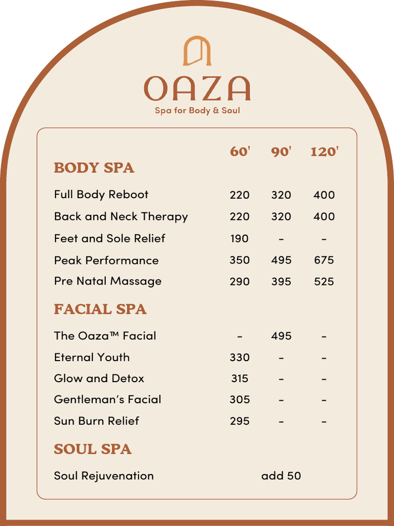 Oaza Menu | PDF