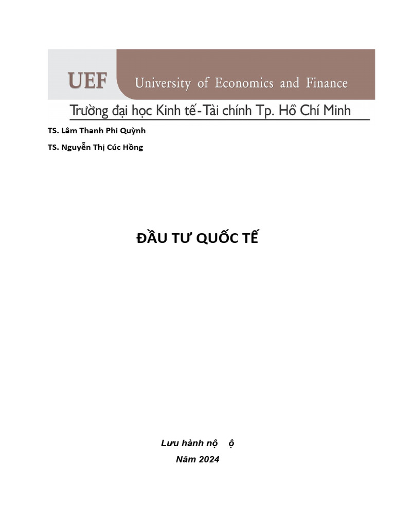 Giao Trinh Dau Tu Quoc Te | PDF