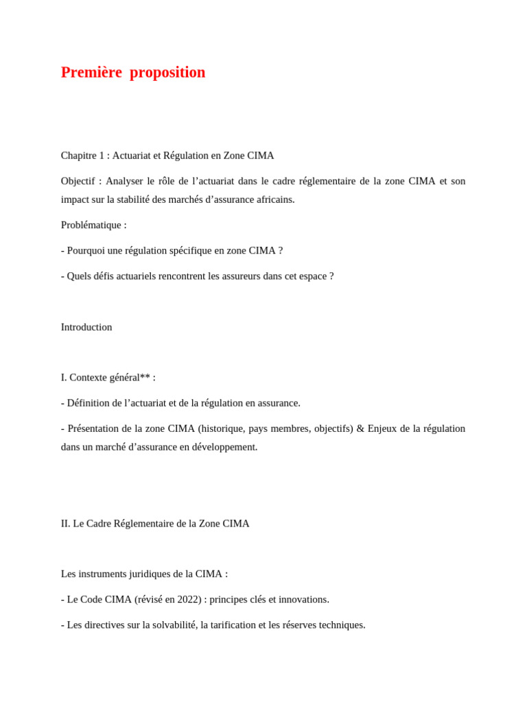 Actuariat et Régulation en Zone CIMA | PDF | Actuaire | Assurance