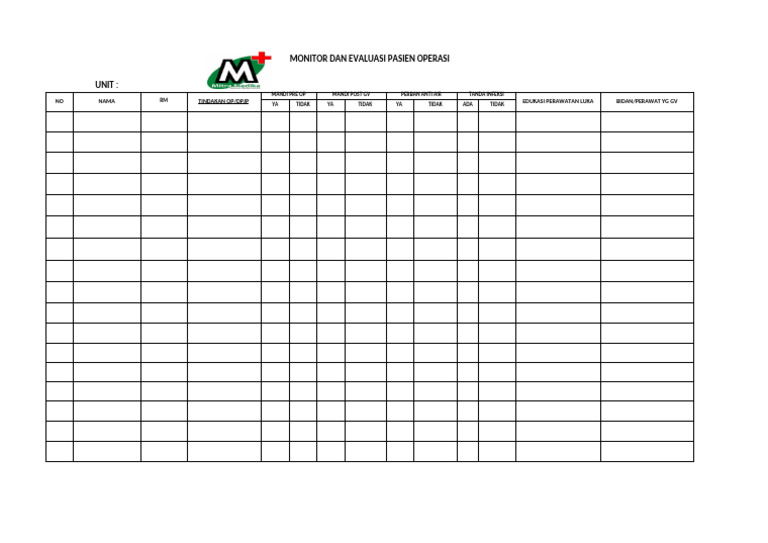 Form Monev Pasien Op | PDF