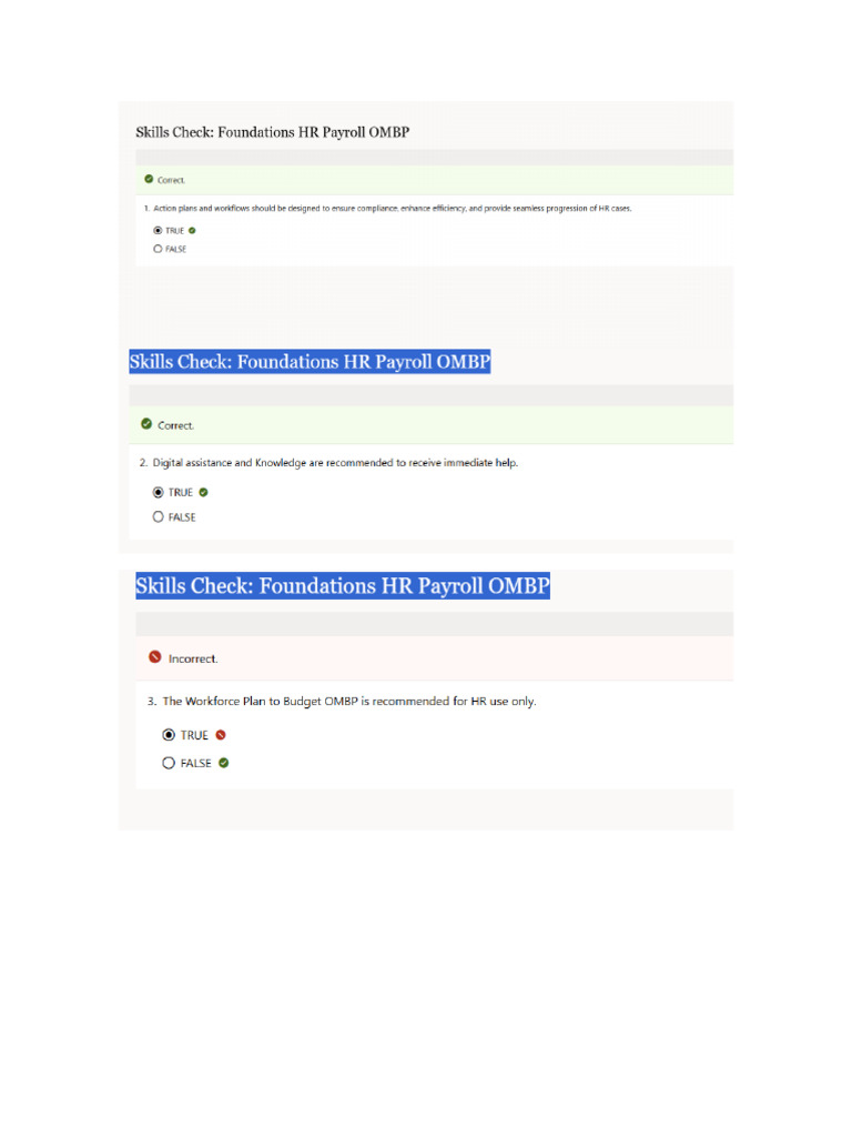 Skills Check-Foundations HR Payroll OMBP | PDF