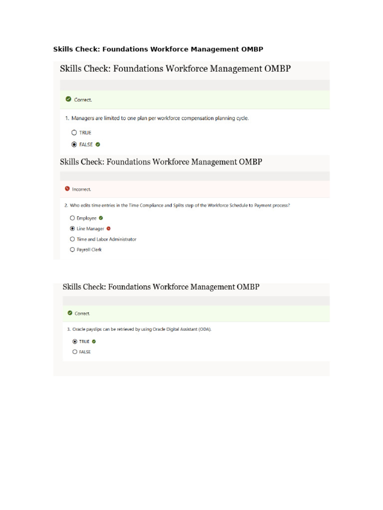 Skills Check-Foundations Workforce Management OMBP | PDF