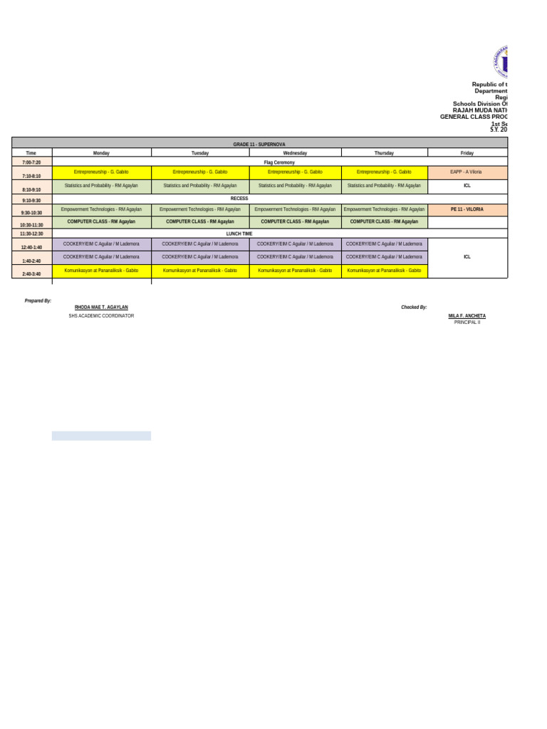 General Class Program 2024-2025 | PDF | Reading (Process)