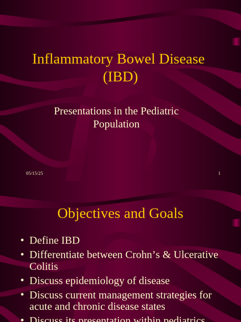 Pediatric Inflammatory Bowel Disease Overview | PDF | Inflammatory ...