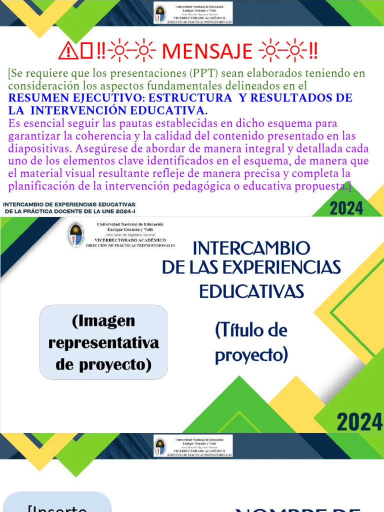 PPT Intercambio de Experiencias EDUCATIVAS 2024-I | PDF
