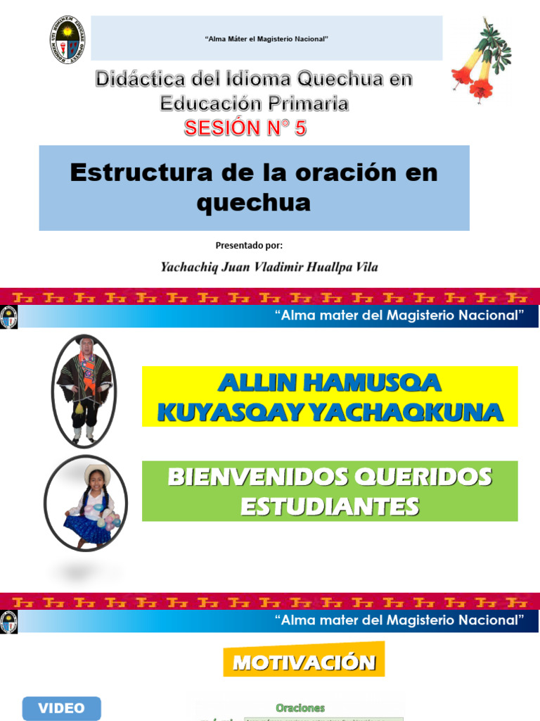 CLASE 5 - Estructura de La Oración en Quechua | PDF | Asunto (gramática) | Gramática
