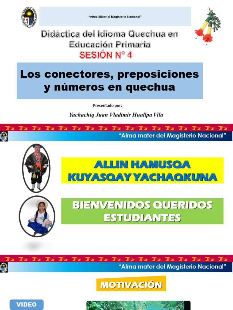 CLASE 4 - Los Conectores, Preposiciones y Números en Quechua | PDF | Idiomas | Estudios de ...