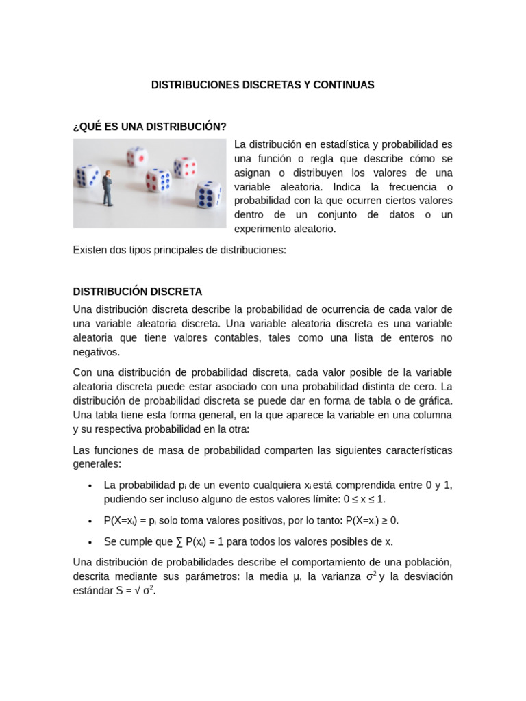 Distribuciones Discretas y Continuas | PDF | Distribución de probabilidad | Función de densidad ...