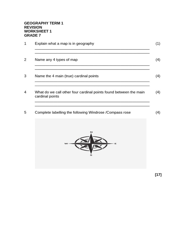 Grade 7 Geography Term 1 Revision | PDF | Compass | Navigation