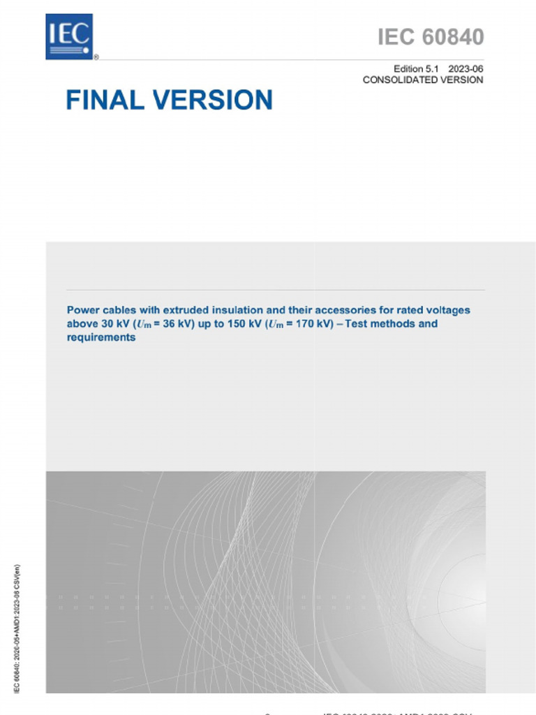 Iec 60840 2023 | PDF