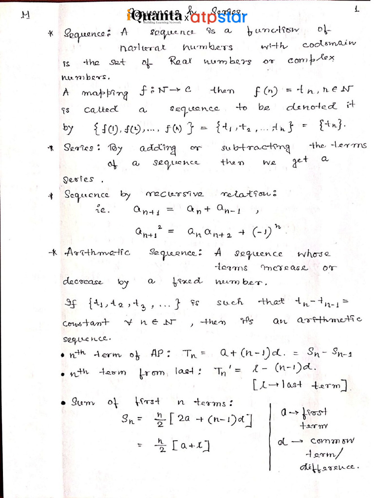 SEQUENCE_AND_SERIES | PDF