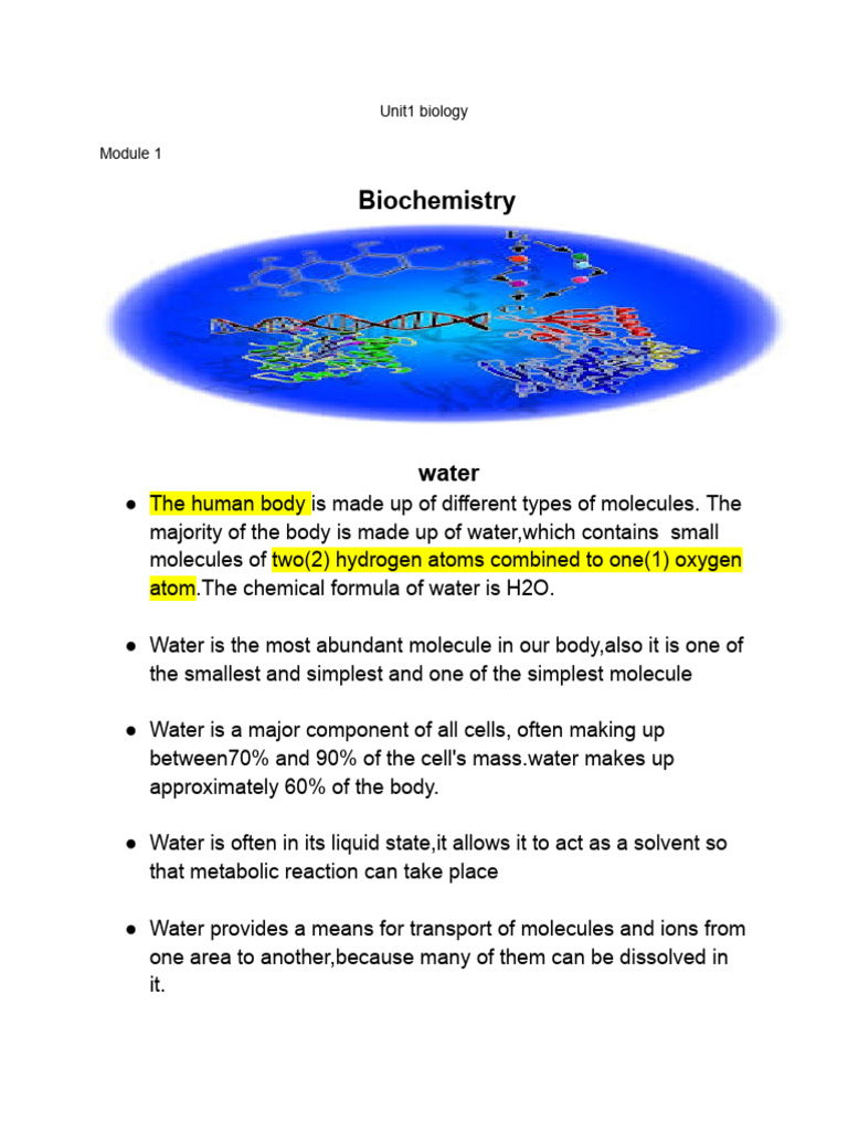 Unit1 Biology | PDF