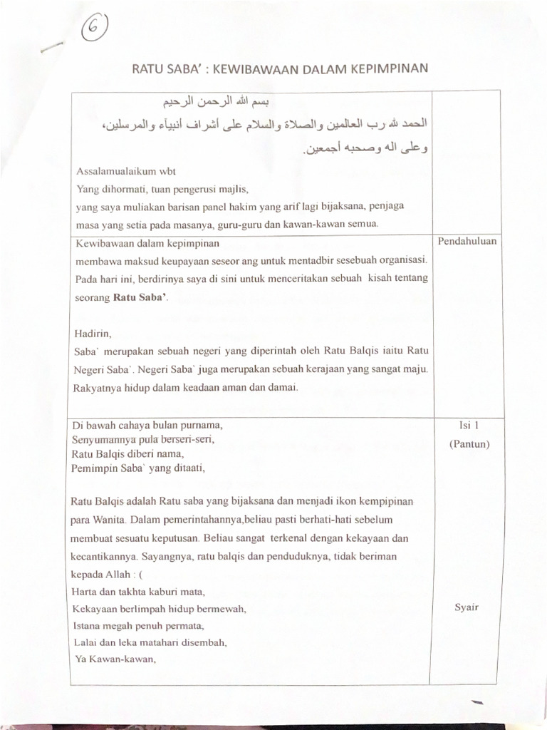 Ratu Saba' Kewibawaan Dalam Kepimpinan | PDF