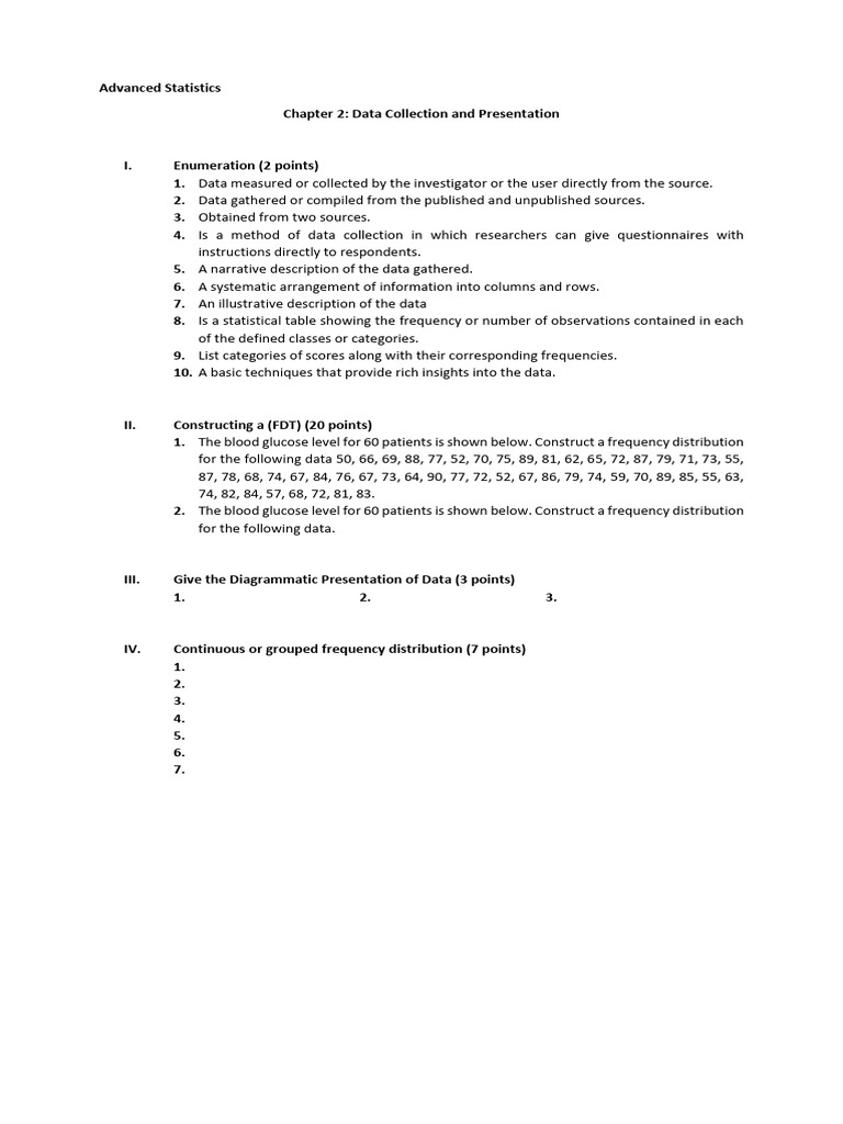 Chapter 2 Data Collection and Presentation | PDF