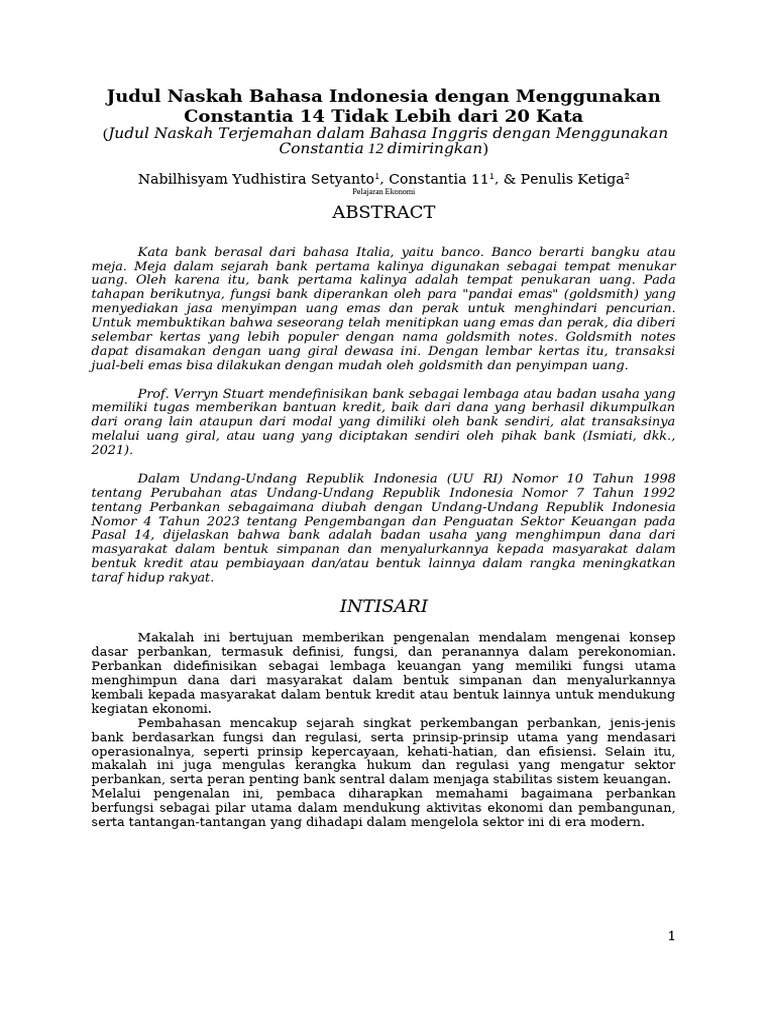 Template Makalah Lengkap | PDF