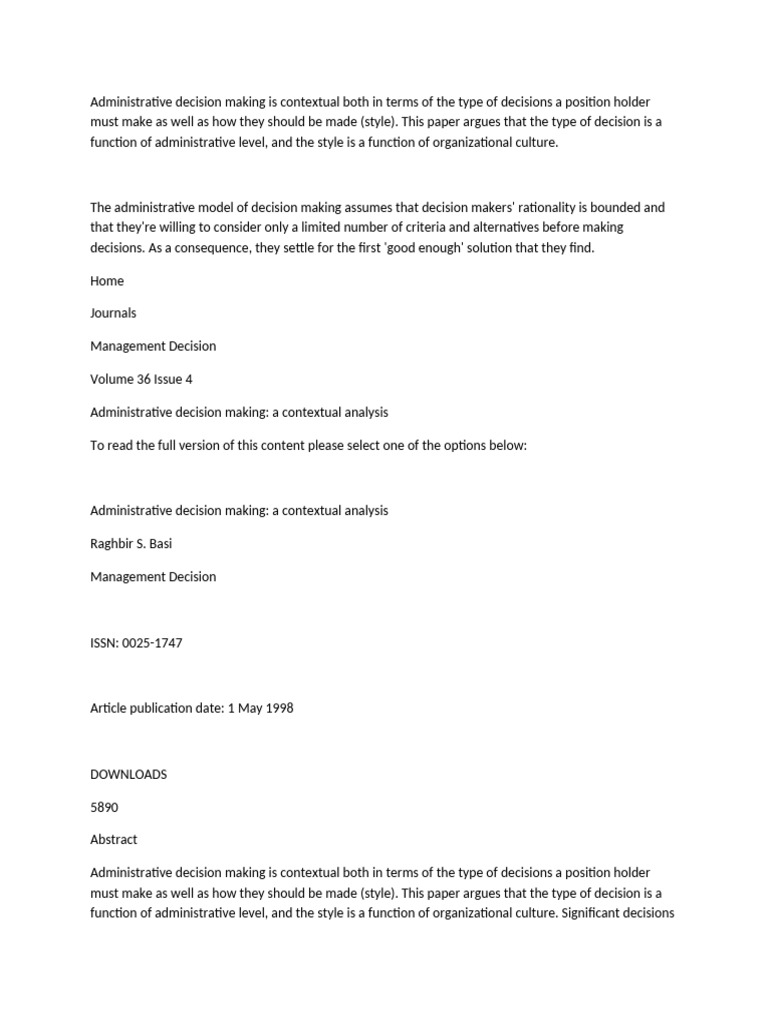 Administrative Decision Making - 1 | PDF