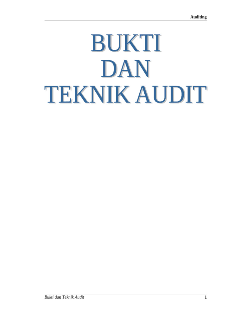Bukti Dan Teknik Audit | PDF