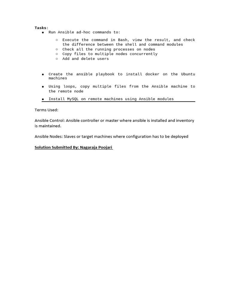 Ansible Practice Project Nagaraja Poojari | PDF