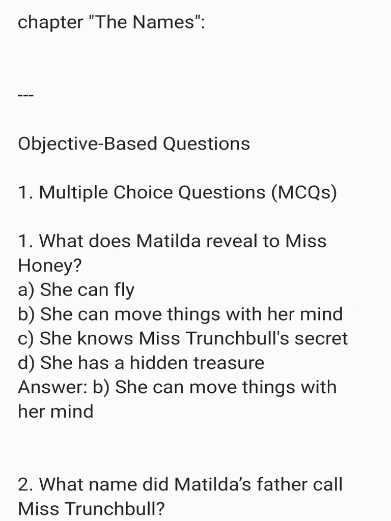 Chapter 18 & 19 Literature Matilda | PDF