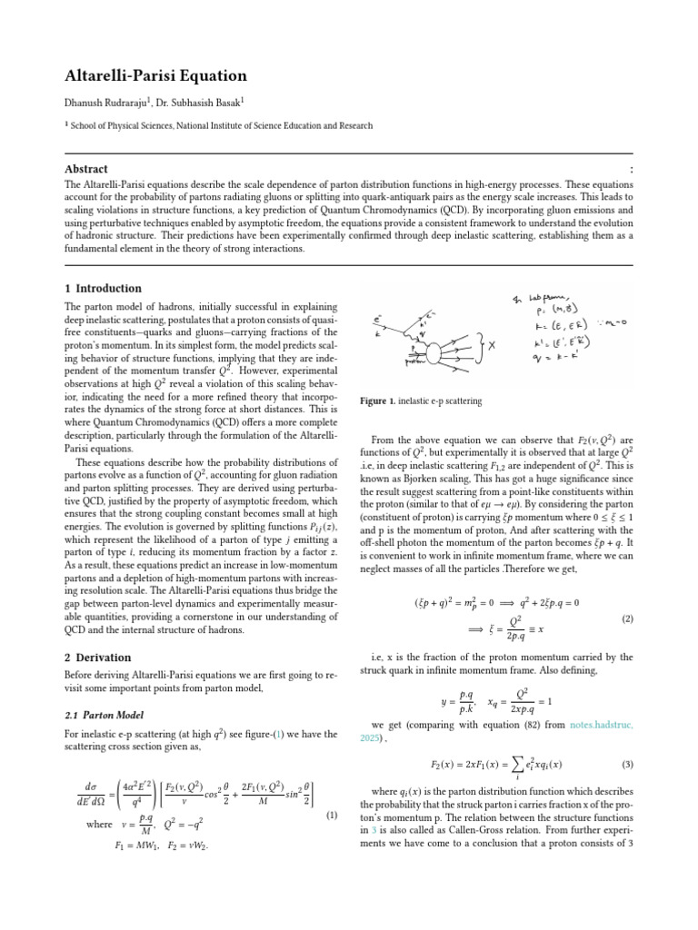 Understanding Altarelli-Parisi Equations | PDF | Quantum Chromodynamics ...