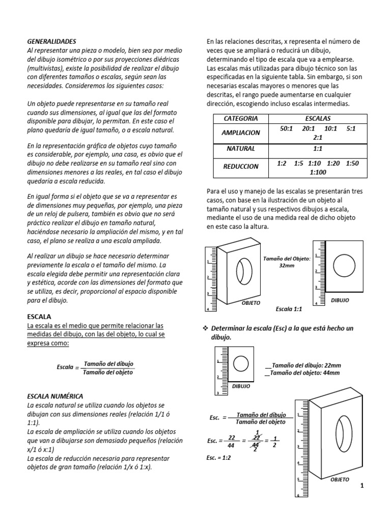Escalas en Dibujo Técnico | PDF | Dibujo | Longitud