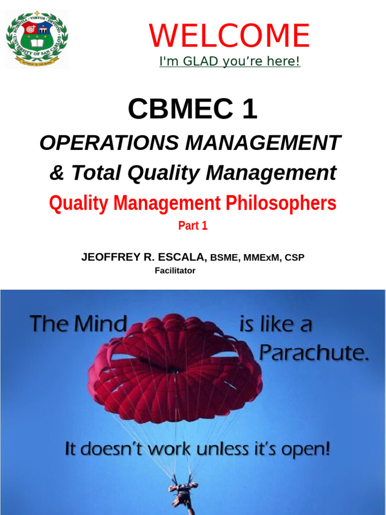 CBMEC 1 Ppt2 Q MGT Philosophers.P1 | PDF | Quality Management | Quality