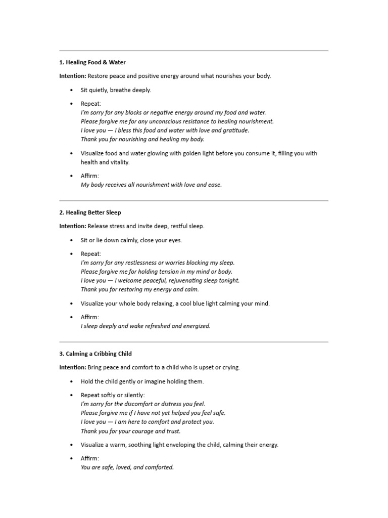 Healing Food & Water Inten On | PDF