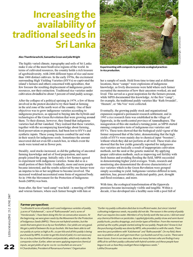 Increasing The Availability of Traditional Seeds - Groen Kennisnet ...