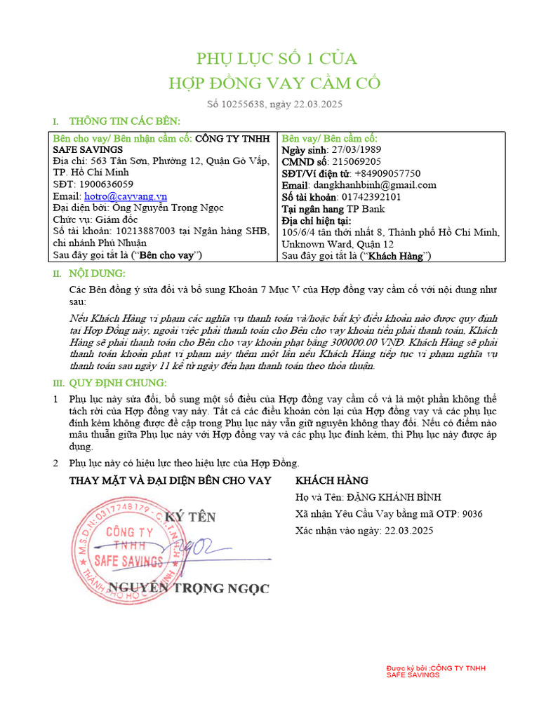 Pawn Annex SASA - Signed | PDF