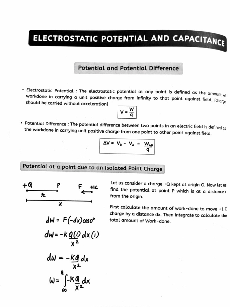Electric Potential and Capacitance | PDF | Capacitor | Capacitance
