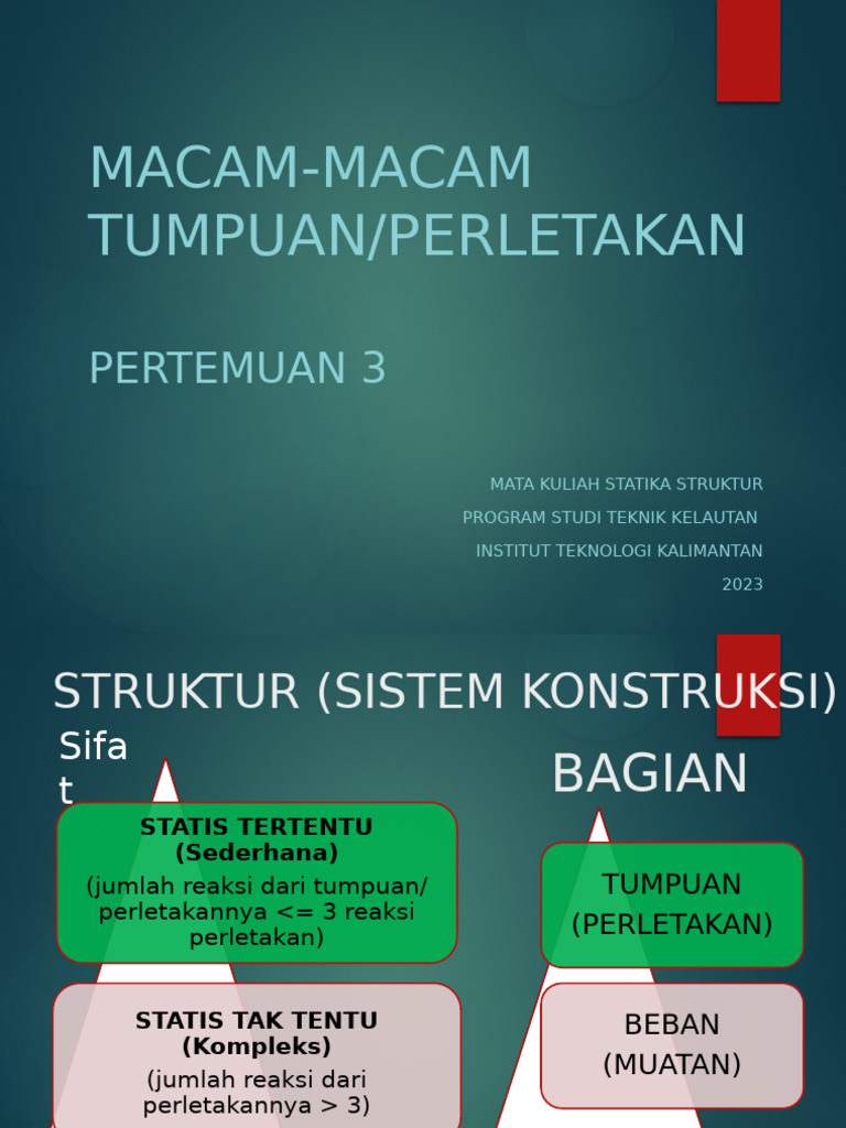 Jenis Tumpuan dalam Statika Struktur | PDF
