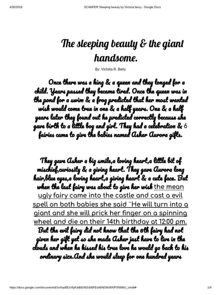 SCAMPER Sleeping Beauty | PDF | Fairy Tales
