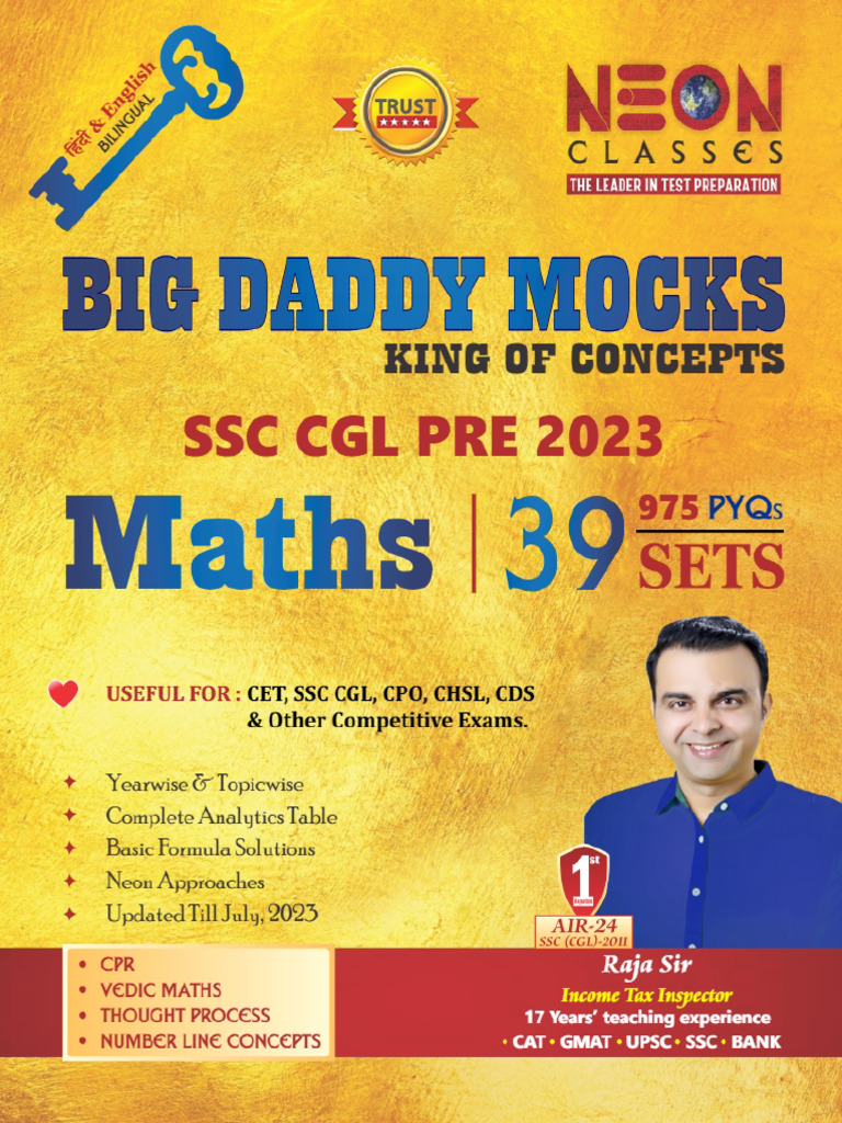 SSC CGL PRE 2023 ALL 39 Sets Maths Big Daddy Mocks Printable DATA | PDF