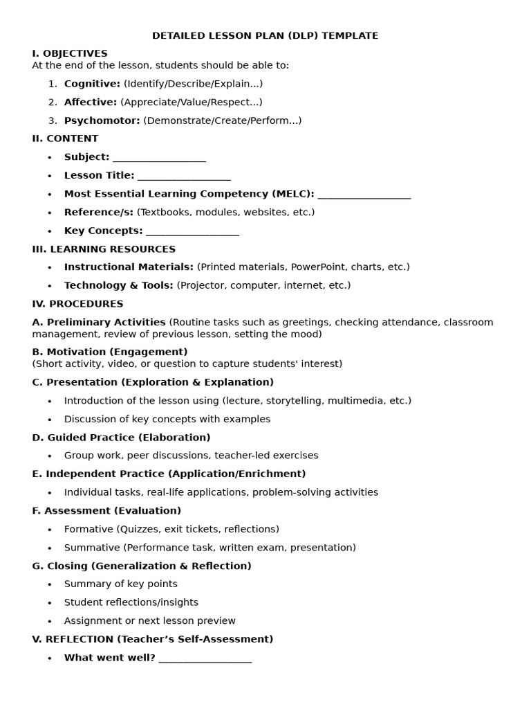 DETAILED-LESSON-PLAN-template | PDF